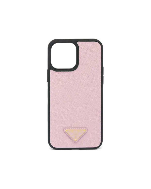Prada Saffiano Leather Iphone 13 Pro Max Cover - Alabaster Pink